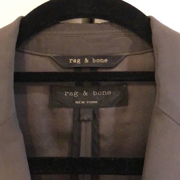 rag & bone | Jackets & Coats | Rag Bone Grey Silk Jacket With Black ...